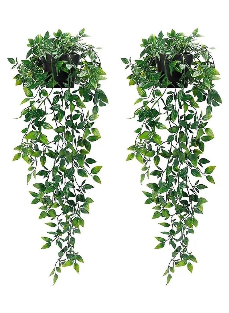 Arabest 2 Pack Fake Hanging Plants Small Artificial Plants Faux Pea Pod ...
