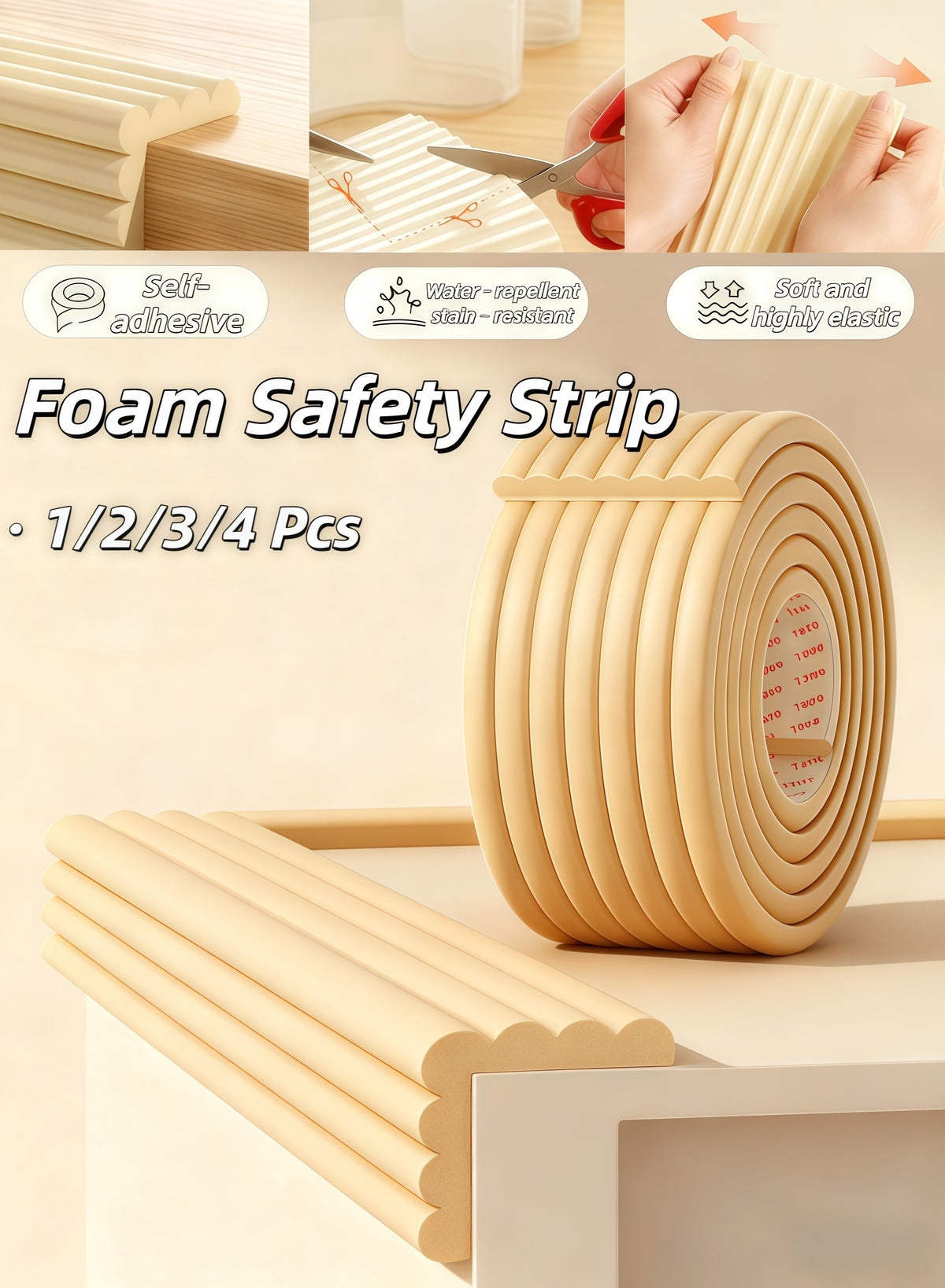 Generic Foam Safety Strips for Baby Kid, Self Adhesive Edge Protector,W ...