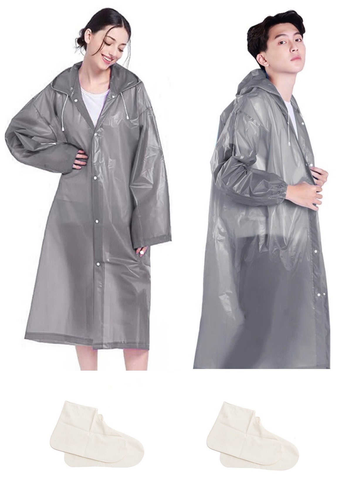 Generic 4Pcs Plastic Rain Ponchos For Adults with Rain Shoe，Travel Rain ...