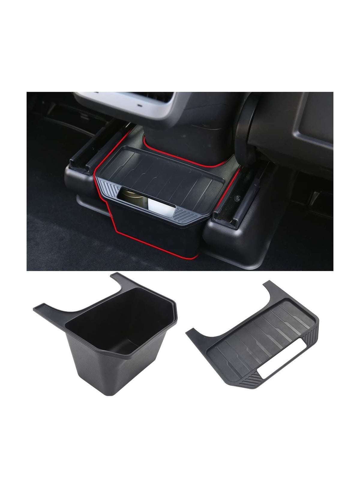 SYOSI for Tesla Model Y Rear Center Console Storage Box Trash Can 2nd ...