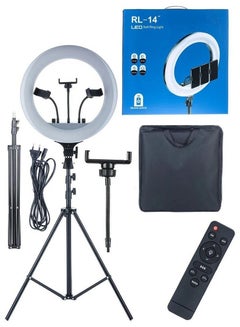 Generic 14 Inch Ring Light Tripod Mount with 3 Phone Bracket, LED Soft ...