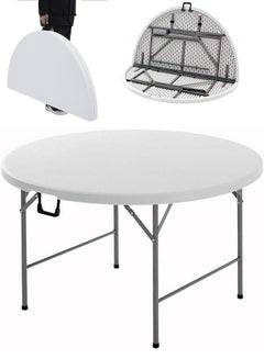 Cady One Foldable plastic circular table for trips, camping and home ...