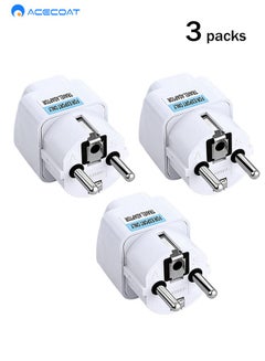 ACECOAT UK to EU Plug Travel Adapter-Wall Power Charger-3-pin KSA/UAE ...
