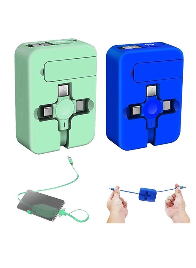 Generic 2Pcs 3 in 1 Charging Cable Roll, Retractable Charging Cable, 3 ...