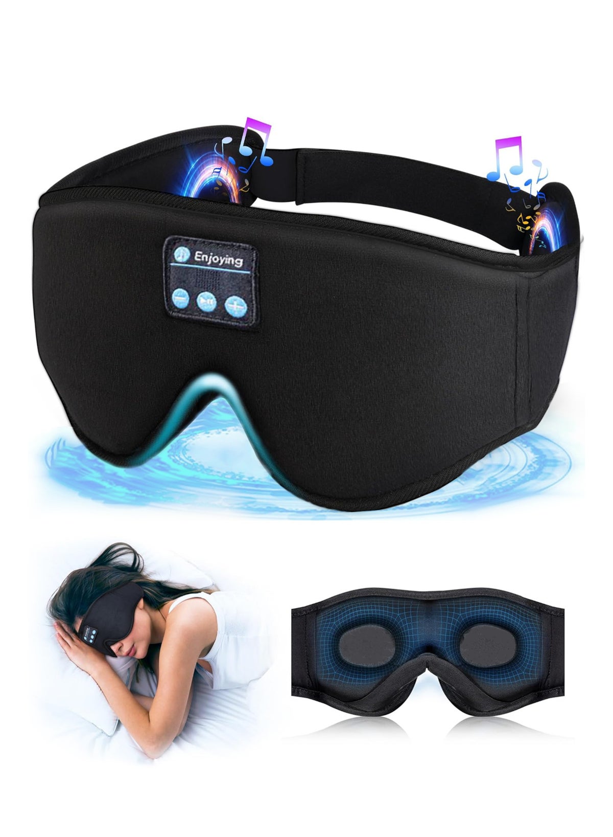 Generic Sleeping Headphones, 3D Sleeping Mask Bluetooth Wireless Music ...