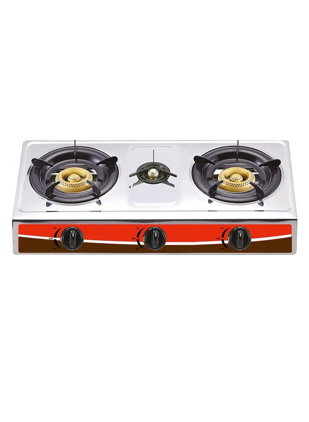 REFURA Stainless Steel Auto Burner 3 Burner Gas Stove | Best Price KSA ...