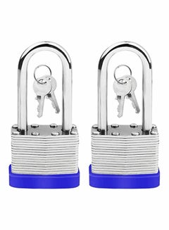 Excefore Long Shackle Pad Lock, 2 Pack Steel Pad Lock Padlock with Keys ...