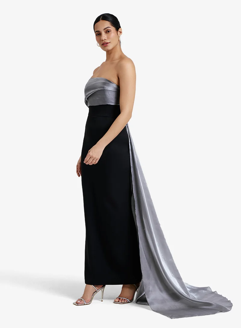 CHASE Off Houlder Draped Maxi Dress for Women | Best Price UAE