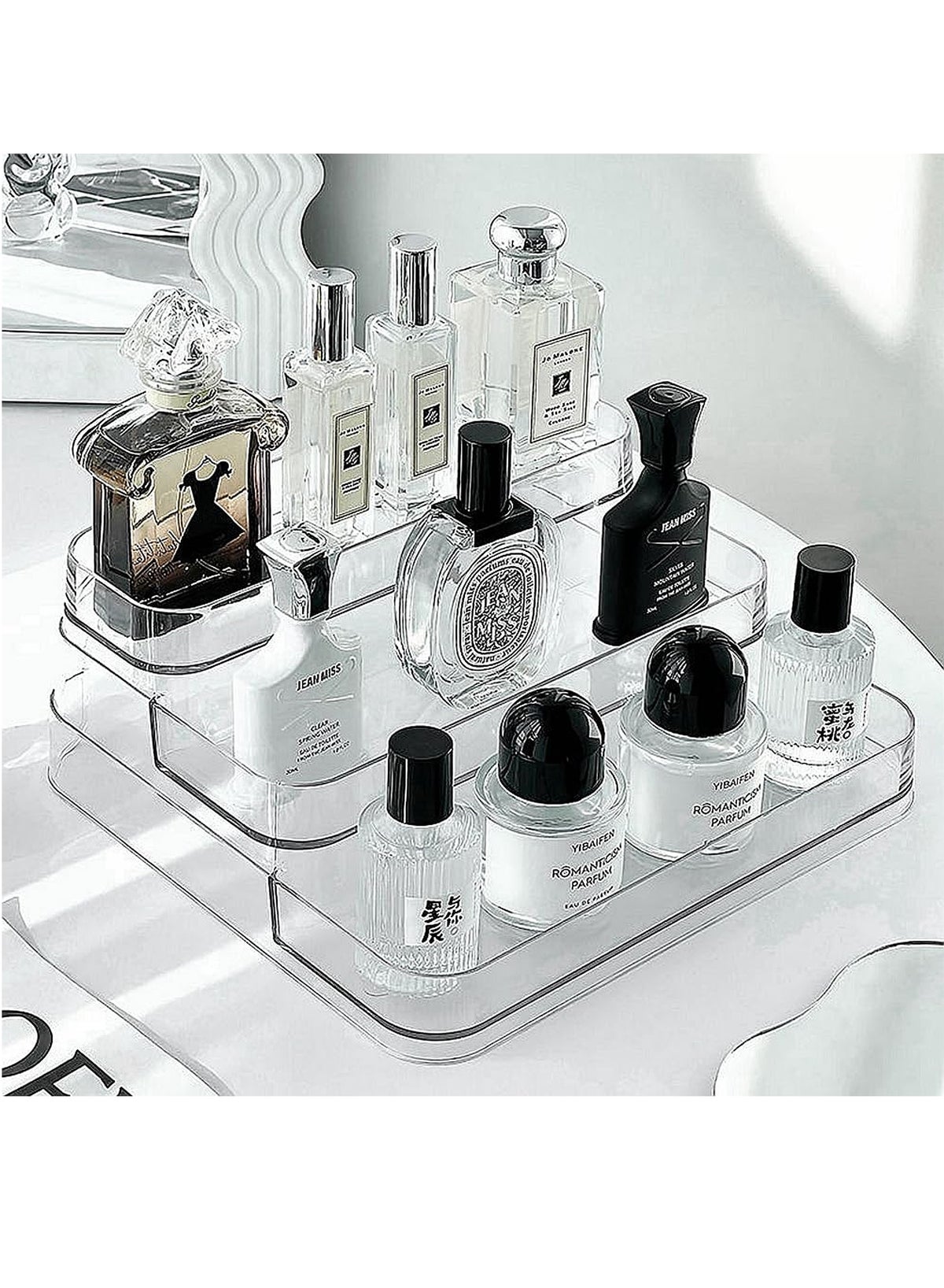 Uwals 1 Pcs Clear Acrylic Showcase Display Risers, Perfume Cosmetics ...