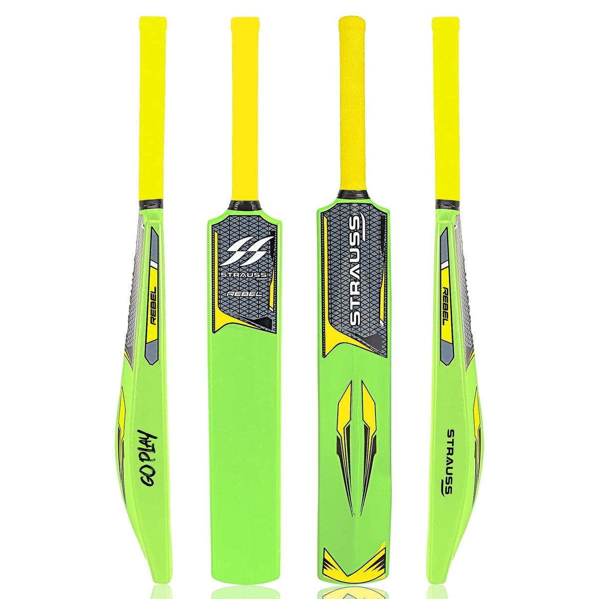 STRAUSS Rebel Full Size Cricket Bat | Heavy Duty Hard PVC/Plastic ...