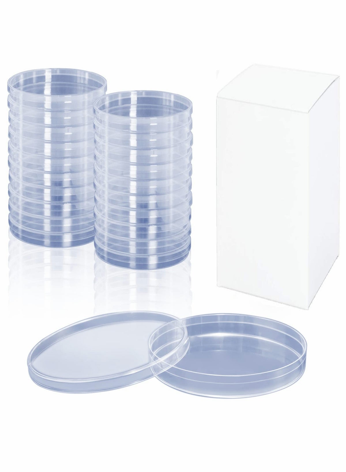 SYOSI Sterile Plastic Petri Dishes with Lid, 90mm Dia x 15mm Deep, Lab ...
