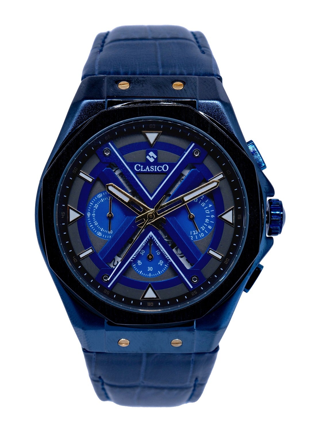 Clasico Grandeur 6-Hands Chronograph Watch – Royal Blue Chronograph ...