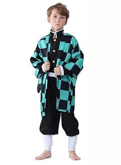 Al Aoyama Kimono Tanjiro Robes Uniform with Full Cosplay Set for Girls ...