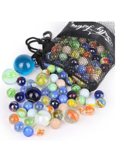 SallyFashion 66 Pcs Glass Marbles 3 Sizes Assorted Colors Round Marbles ...