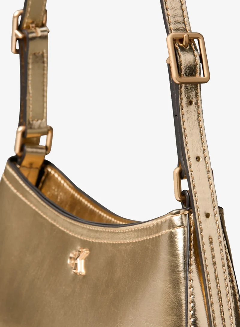CALVIN KLEIN Monogram Metallic Small Shoulder Bag for Women | Best ...