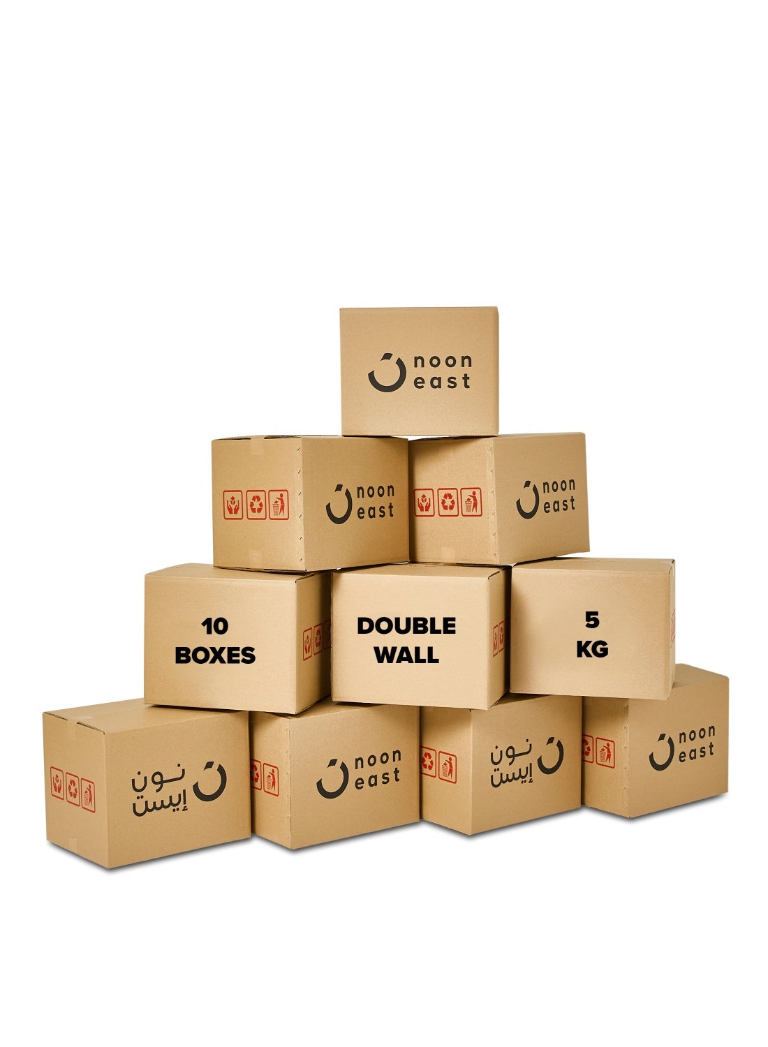 Noon East 10-Pack Small Double Wall 100% Recyclable Corrugated ...