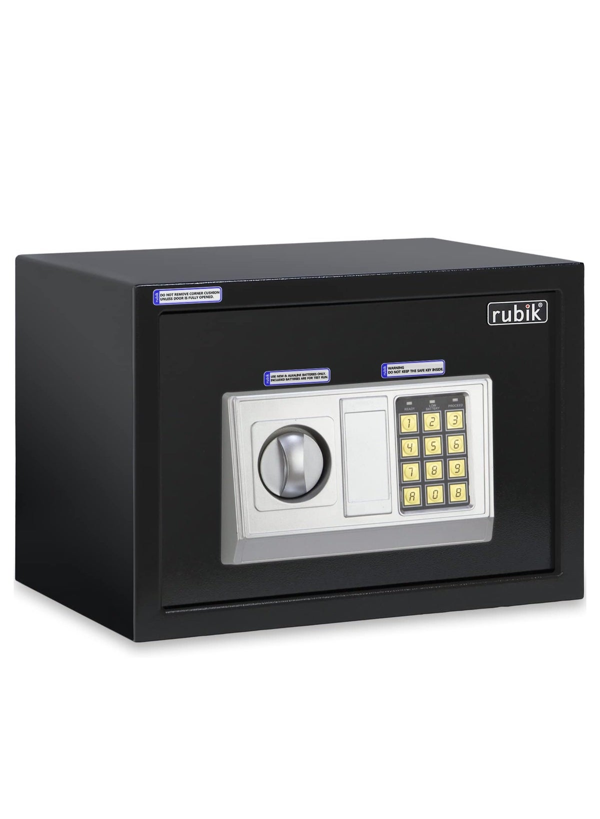 Rubik Digital Safe Box with Key and Password, A4 Document Size Safety ...
