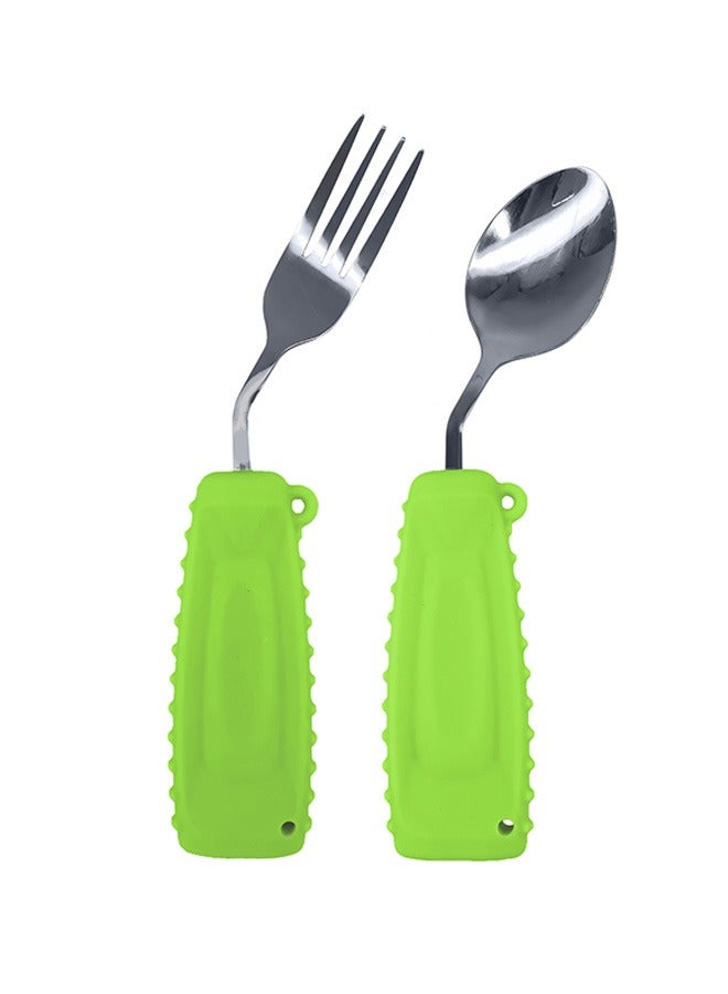 Ehucon Adaptive Utensils Easy to Hold for Independent Eating, Weighted ...