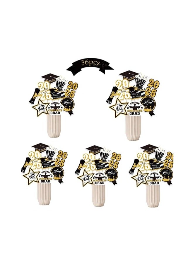 Generic 36Pcs 2025 Graduation Party Centerpiece Sticks Table Toppers ...