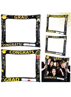 Generic 2 Pcs 2023 Graduation Photo Booth Frame Props, Black Gold ...