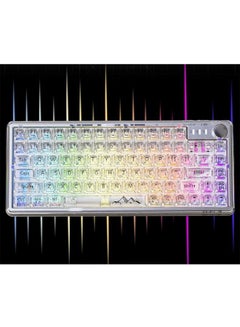 GT-Wheel Bluetooth Wireless Keyboard Transparent RGB Mechanical Dual ...