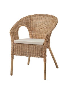 Zaboon Armchair with cushion, rattan/Norna natural | Best Price KSA ...