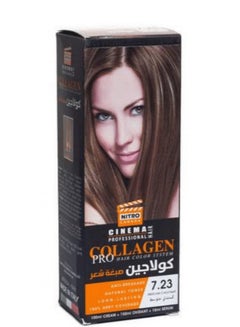 NITRO CINEMA Nitro Cinema Collagen 100 ml Hair Dye 7.23 Medium Chestnut ...