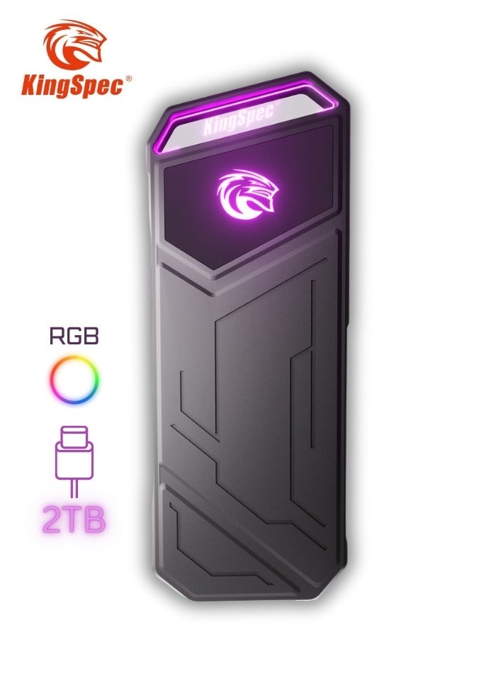 KingSpec Z5 2TB Portable External SSD with RGB Light - up to 2100MB/s ...