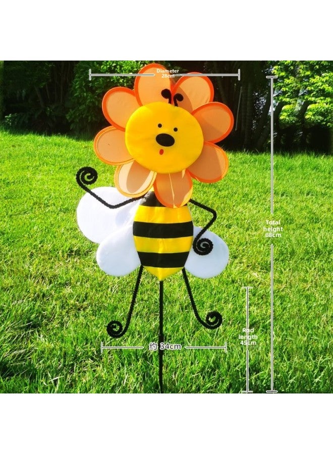 Generic Children's Toy Bee Windmill Hand-Held Wooden Pole Plastic ...