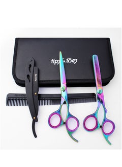 Tips&Toes Tips&Toes Professional Titanium Barber Scissor Razors Edge ...