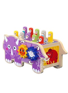Generic Multi-functional Mole-beating Baby Knock Wooden Trailer Police ...