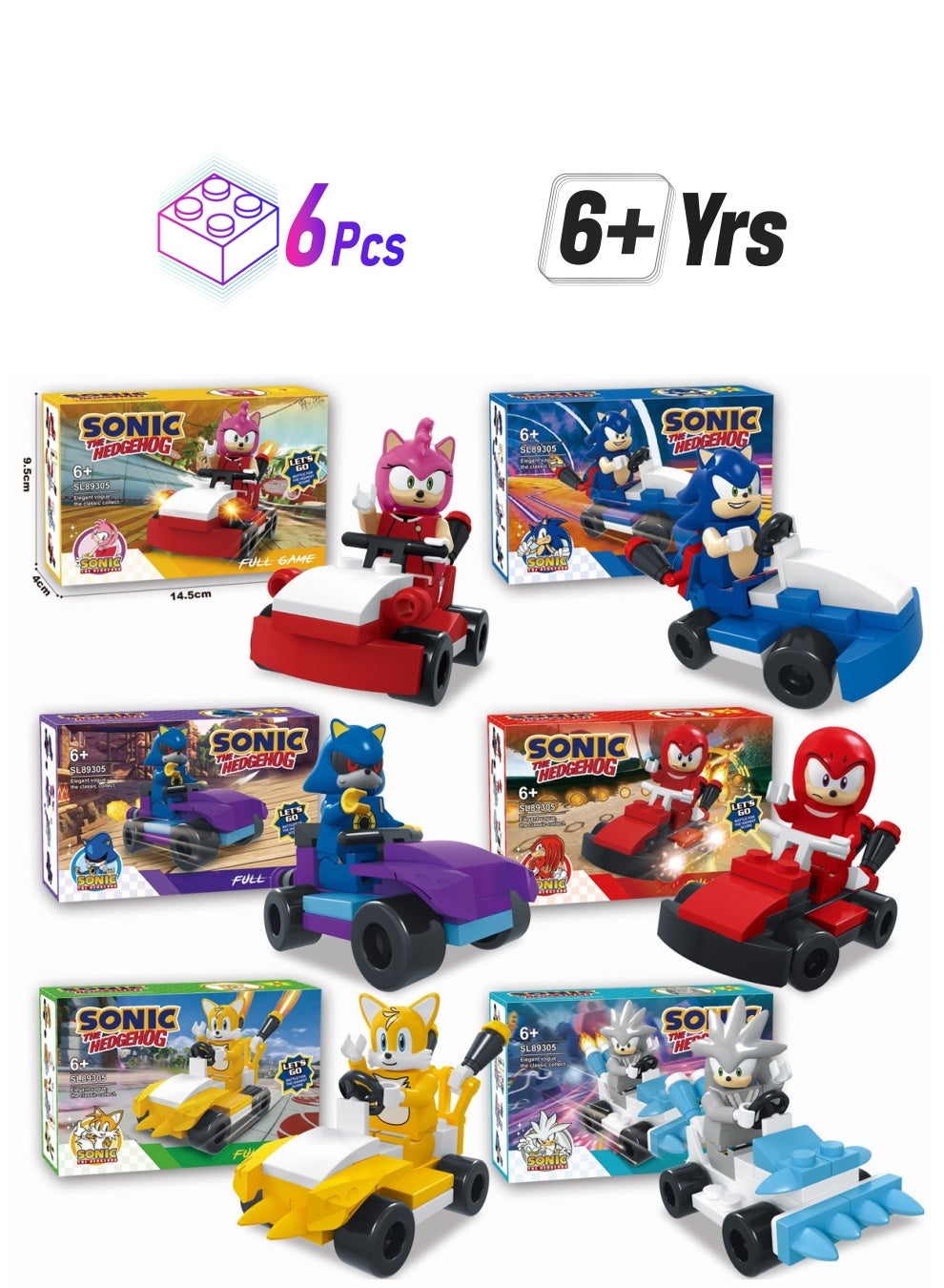 Sonic The Hedgehog 6 Pcs Sonic Advance Building block vehicle Doll Toys ...