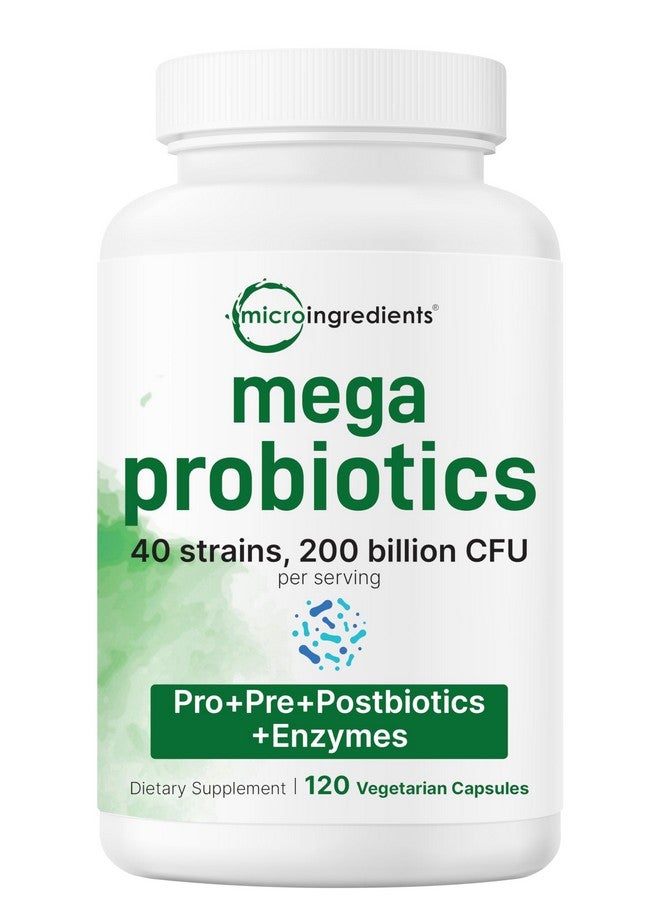 Micro Ingredients Mega Probiotics 200 Billion CFU, 120 Veggie Capsules ...