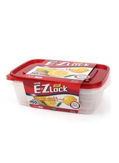 LOCK & LOCK LocknLock EzLock Rectangle Container Set - 2.7L (Set of 2), Clear Base, Stackable ...