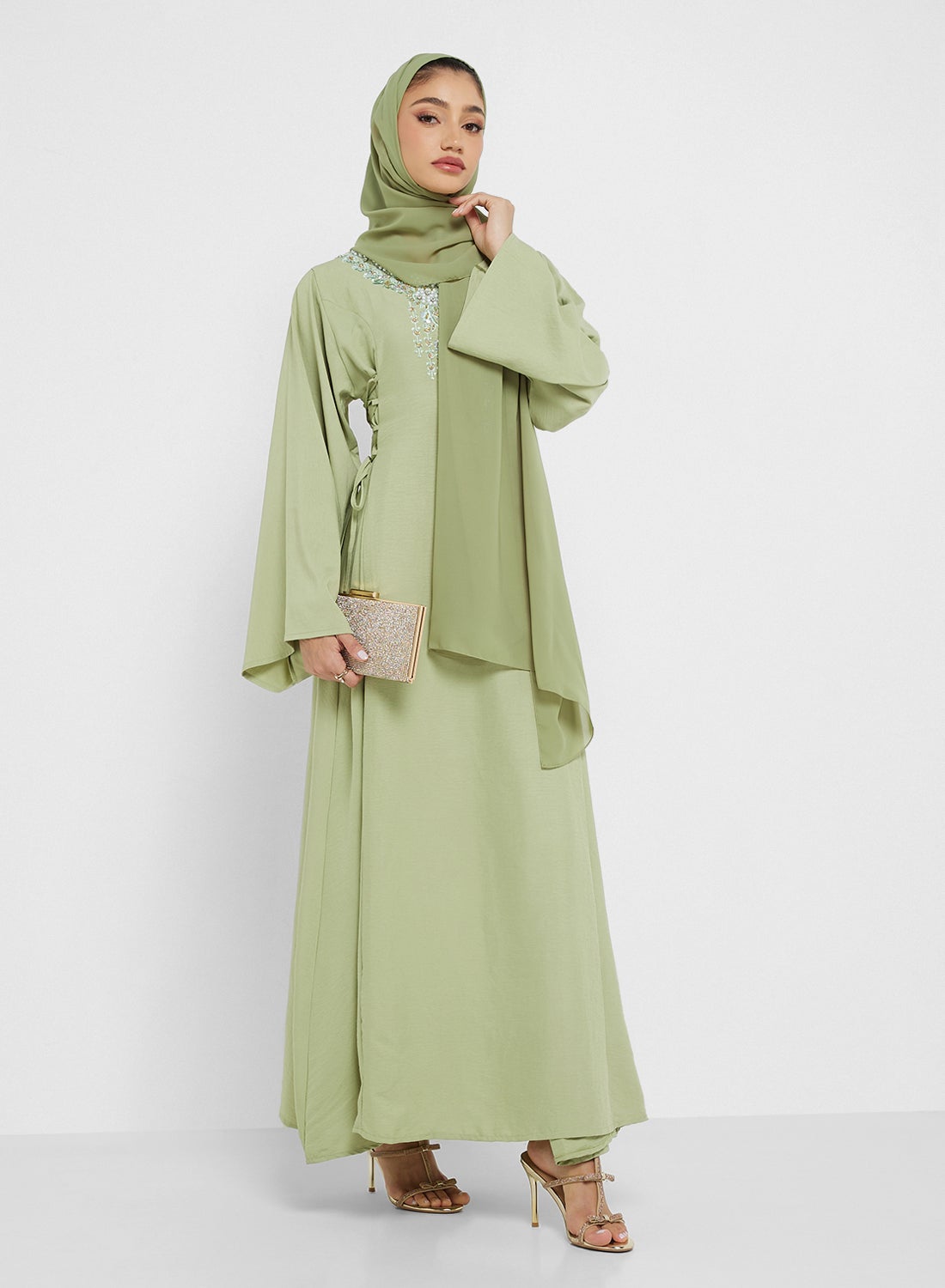 hayas closet Embellished Abaya with Sheila | Best Price UAE | Dubai ...