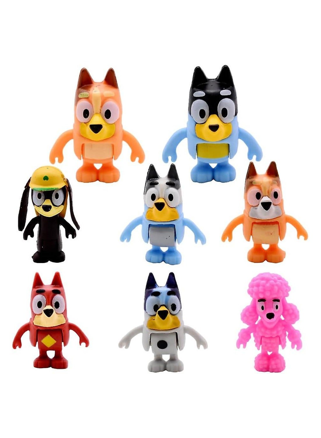 8-Pack Bluey Action Figurines Bluey Figures Toys Playset Bluey's Family ...
