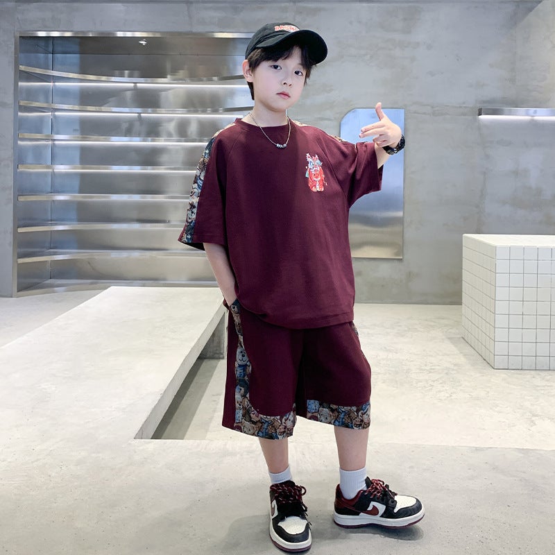 Generic Boys' Summer Short-Sleeved Suit Children'S Loose Sports Boy'S ...