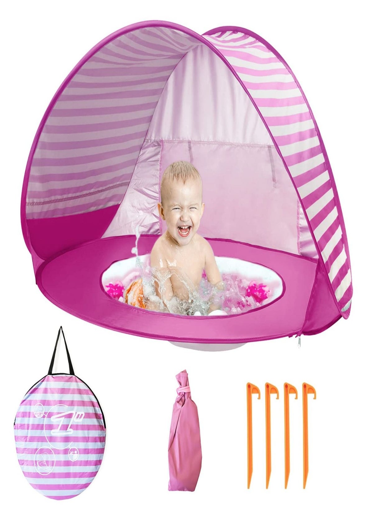 Aomeius Baby Beach Tent with Pool, UPF 50+ Beach Sun Shelter Outdoor ...
