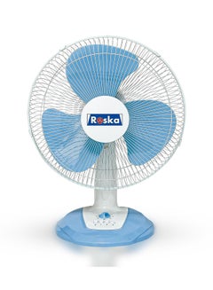 Roska 16-Inch 3-Blade 40 Watts Table Fan Desk Fan Blue Blade Portable ...