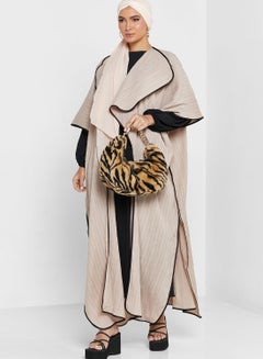 Khizana Contrast Piping Detail Abaya KSA | Riyadh, Jeddah