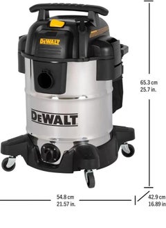 DEWALT Stainless Steel Wet & Dry Vacuum Cleaner 38 Litre with 2.1m Hose ...