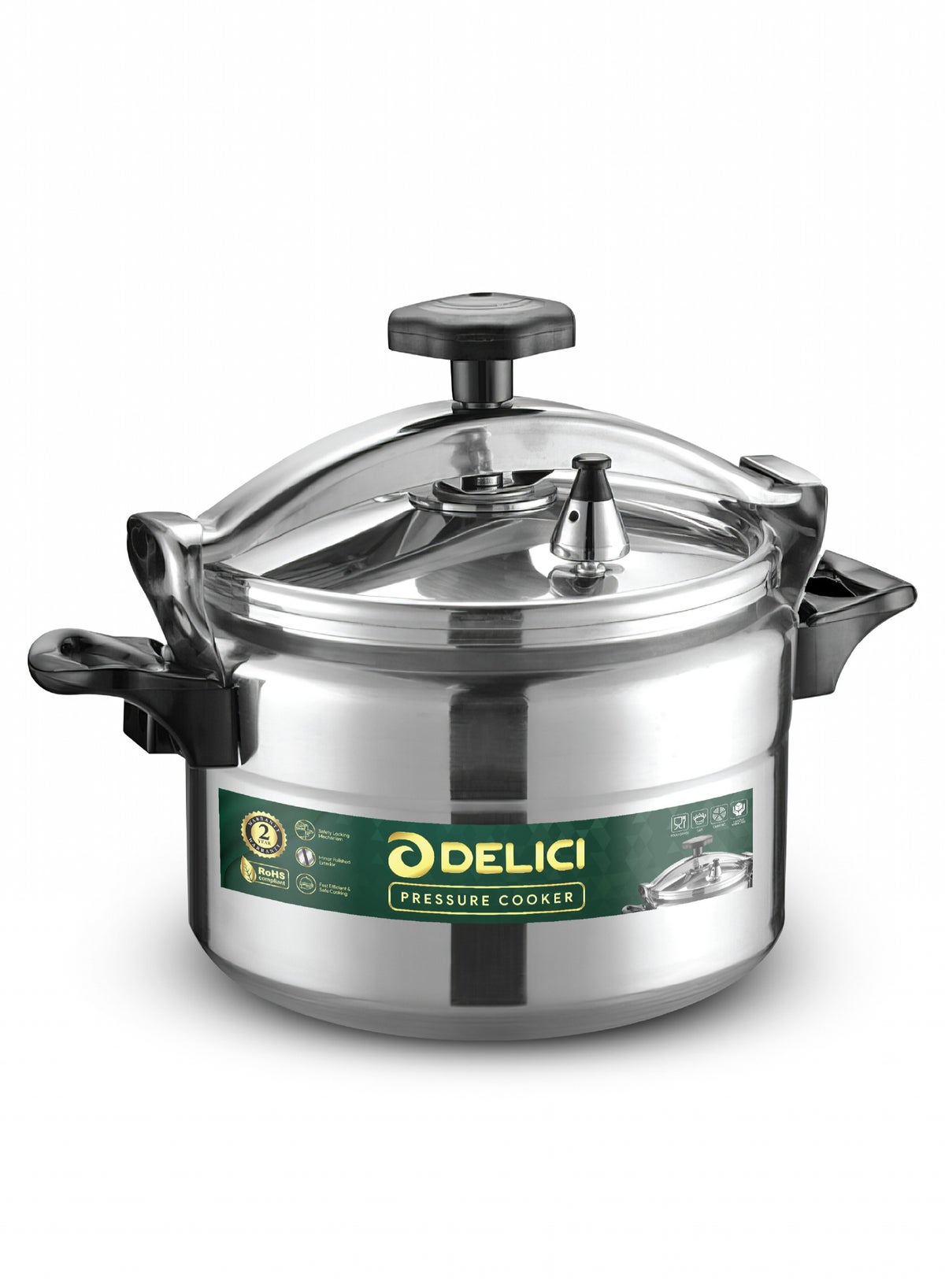 DELICI 5L Aluminum Arabic Pressure Cooker | Mirror Coated Exterior ...