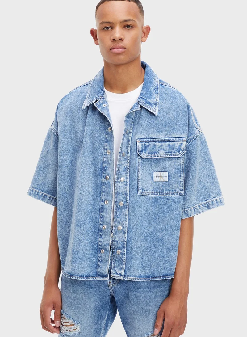 Calvin Klein Jeans Oversized Regular Fit Denim Shirt for Men | Best ...