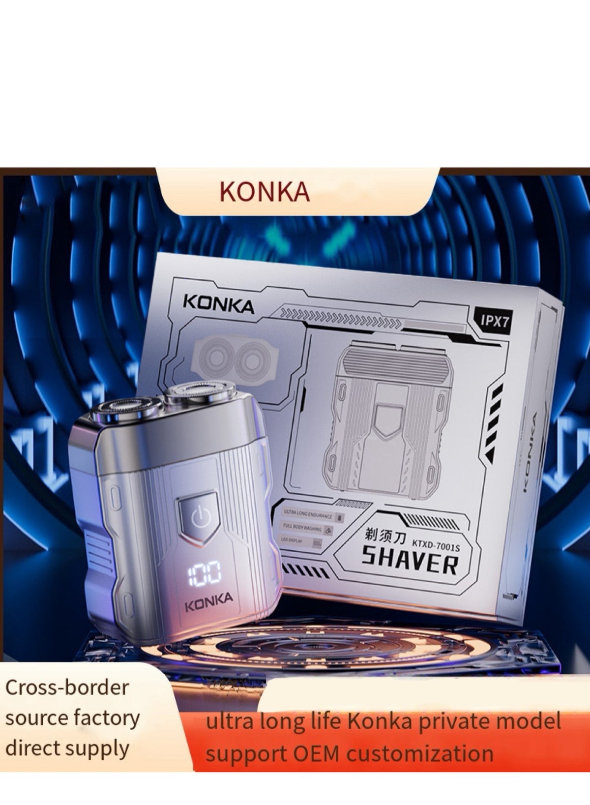KONKA Mini Electric Shaver, Wet Dry Portable Razor for Men, 3D Floating ...