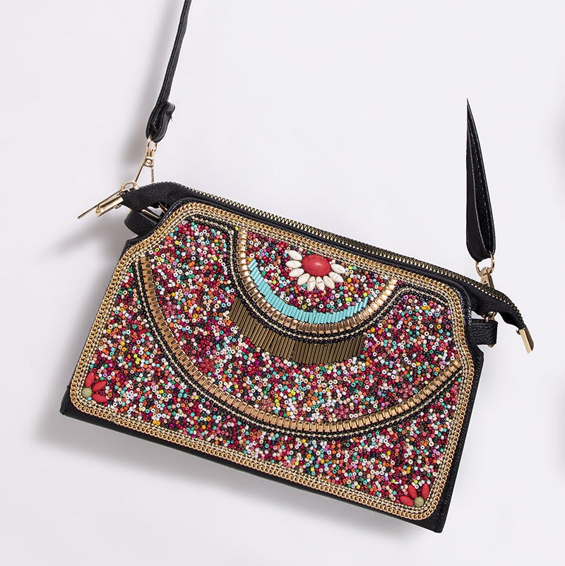 Generic Bohemian Style Bag Rice Bead Shell Flower Crossbody Bag Selling ...
