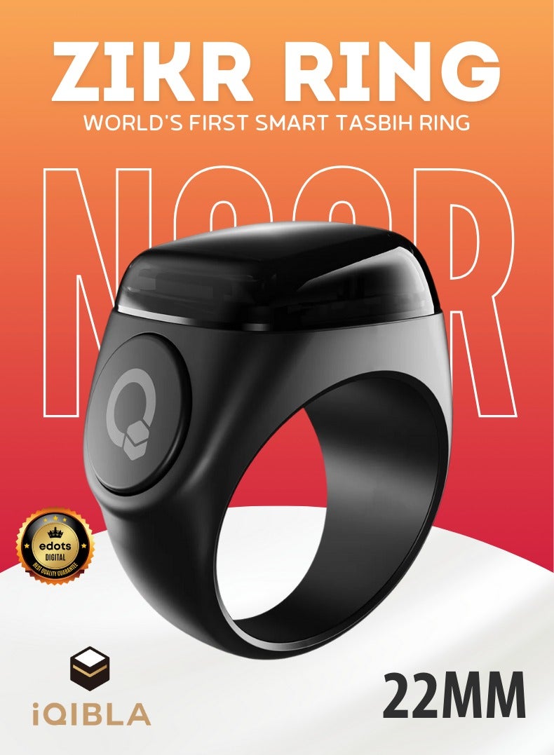 iQIBLA Zikr Ring Noor | 22MM Prayer Ring, Tasbih Counter & Islamic ...