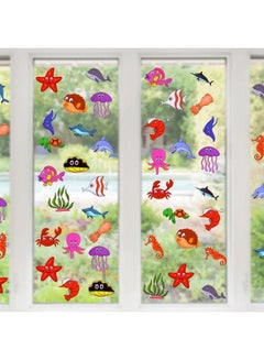 Outus 200 Pieces Ocean Theme Window Clings Decorative Sea Life Windows ...