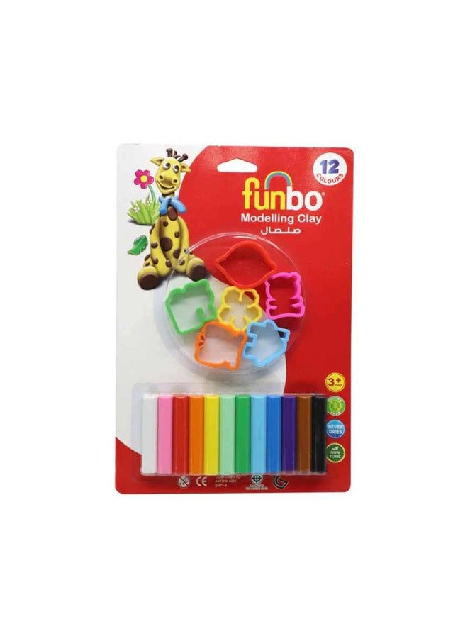 Buy Funbo Modeling Clay Kit,12 Colours with 6 Molds Online | 15 Minutes ...