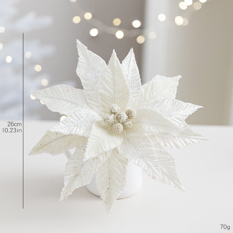 Generic Christmas High-End Red Velvet Christmas Flower Green Ice ...