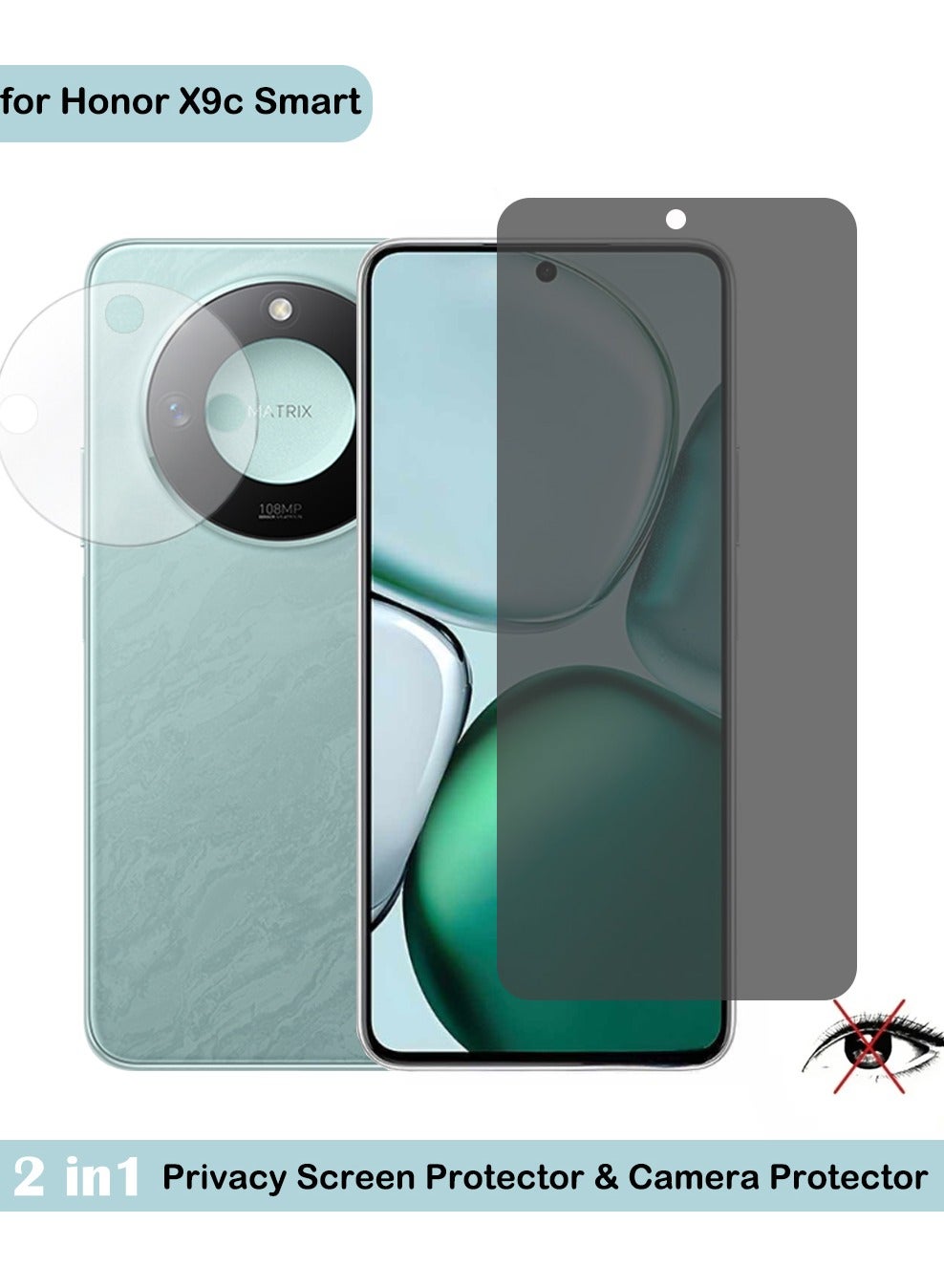 Youque 2 in 1 Honor X9c Smart 5G Privacy Screen Protector & Camera ...